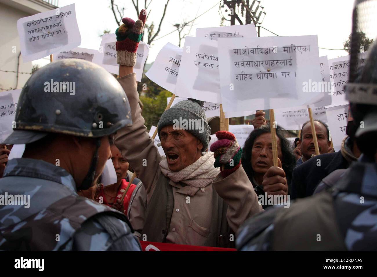 Kathmandu protest 2008 hi-res stock photography and images - Alamy