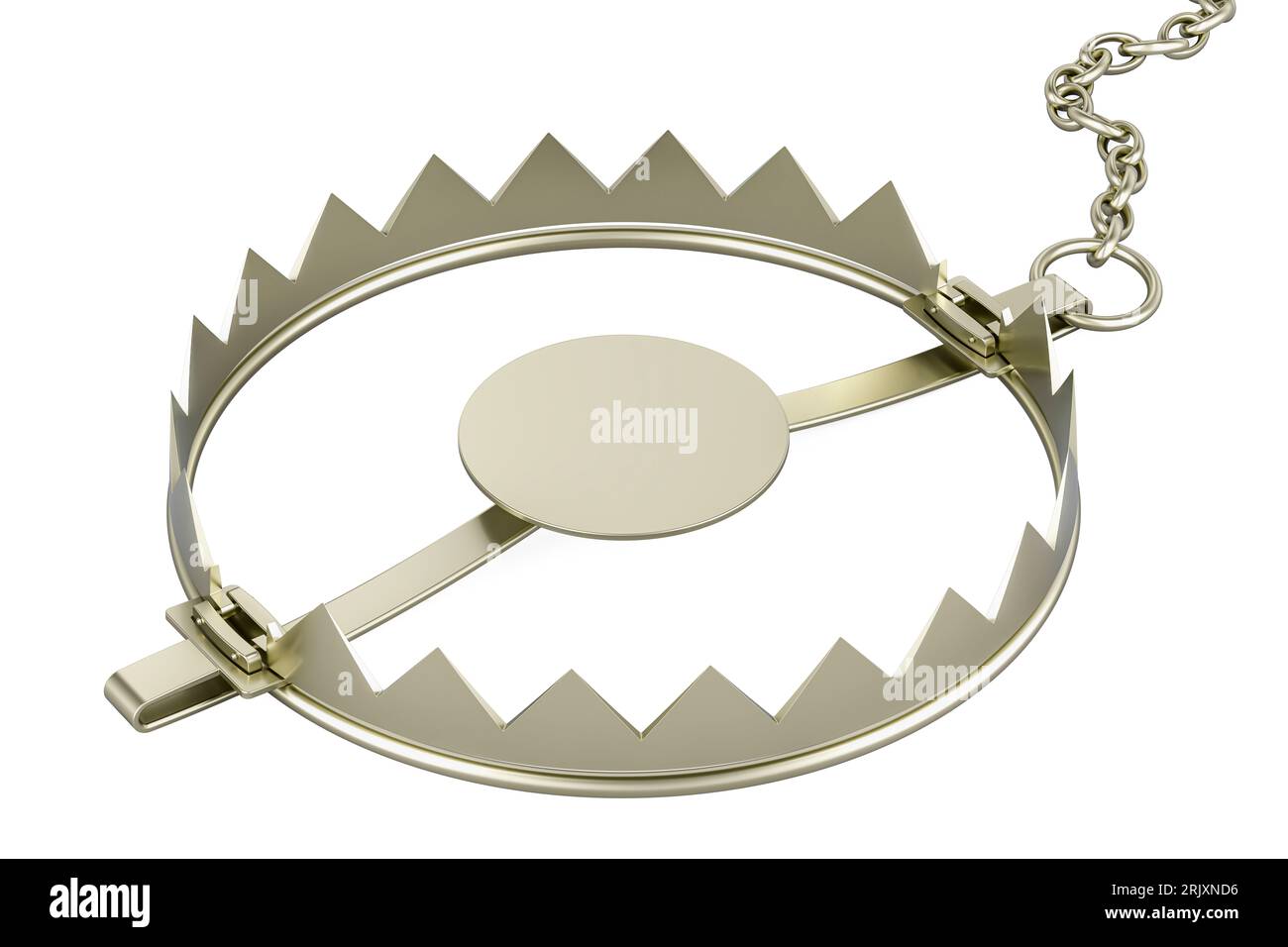 Empty bear trap, 3D rendering isolated on white background Stock Photo ...