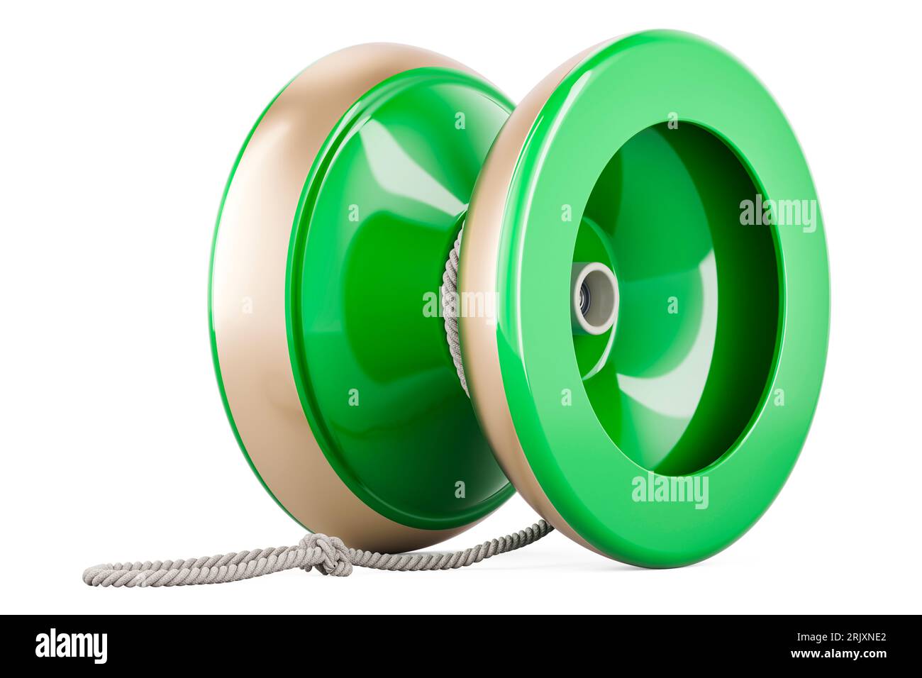 Green yo-yo, 3D rendering isolated on white background Stock Photo - Alamy