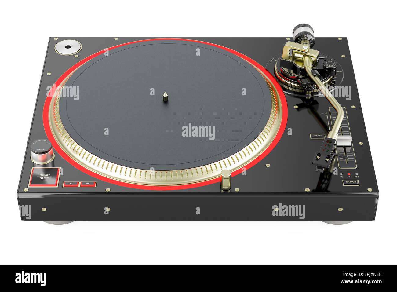 Modern vinyl turntable, phonograph turntable. 3D rendering isolated on ...