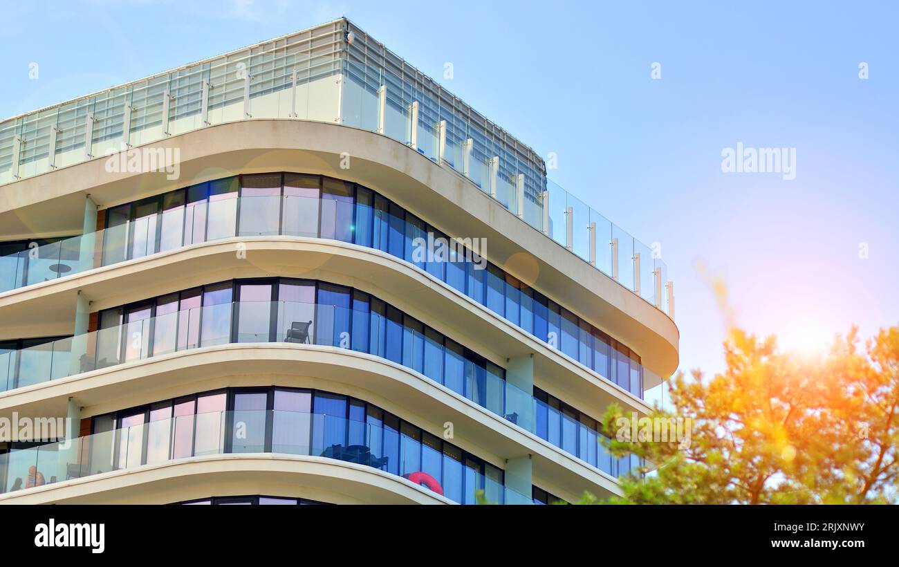 Modern beautiful luxury hotel resort building Stock Photo - Alamy