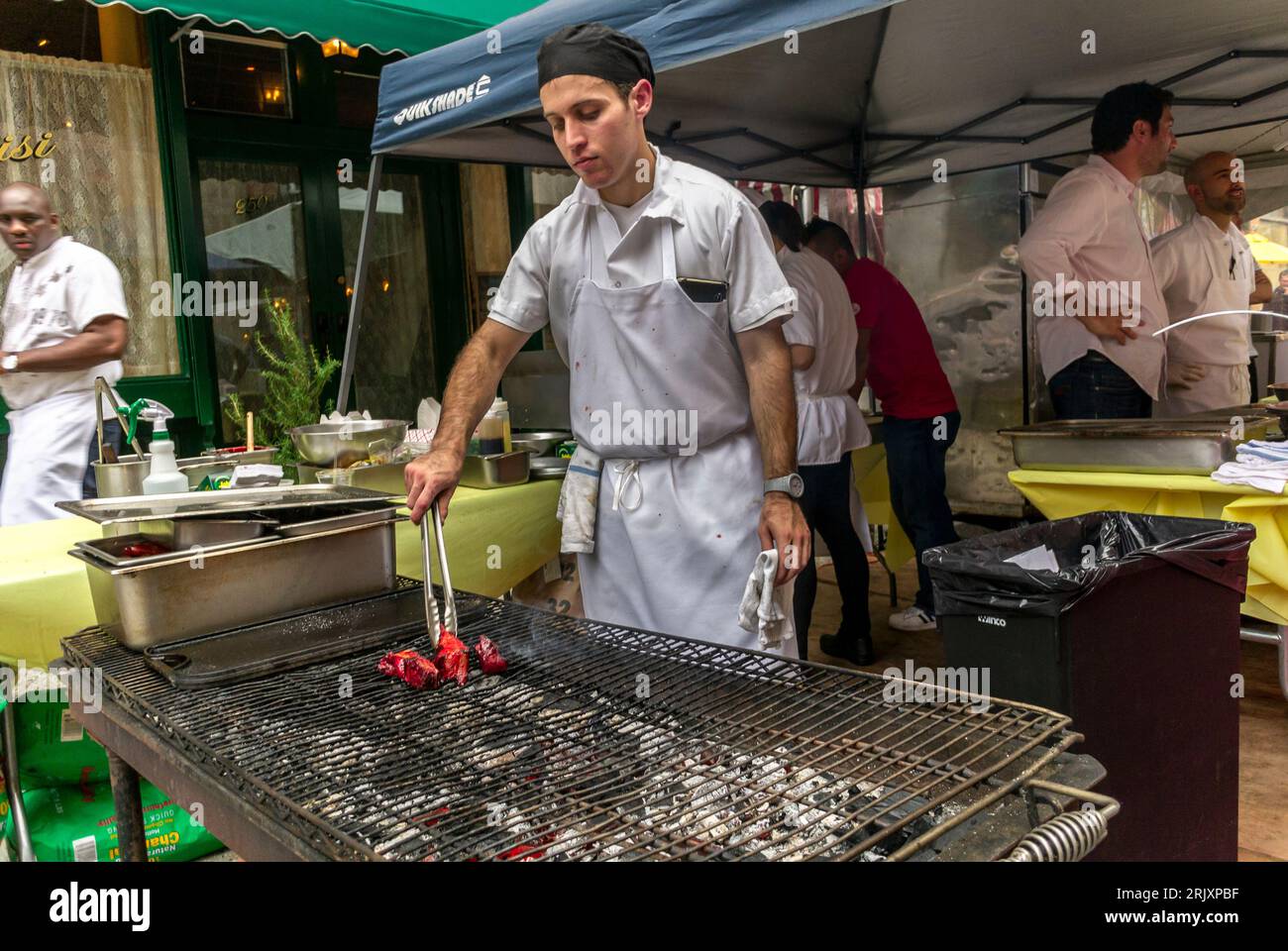 New York City, NY, USA, People Man, Working, Street Food Vendor, Little ...