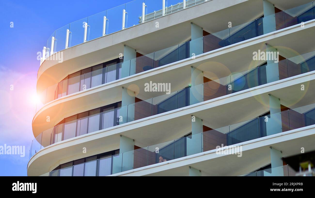 Modern beautiful luxury hotel resort building Stock Photo - Alamy