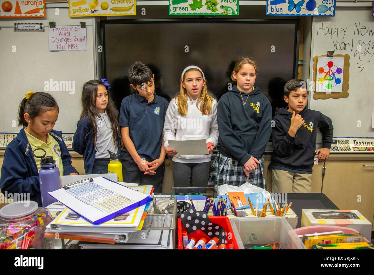 Catholic school classroom hi-res stock photography and images - Alamy
