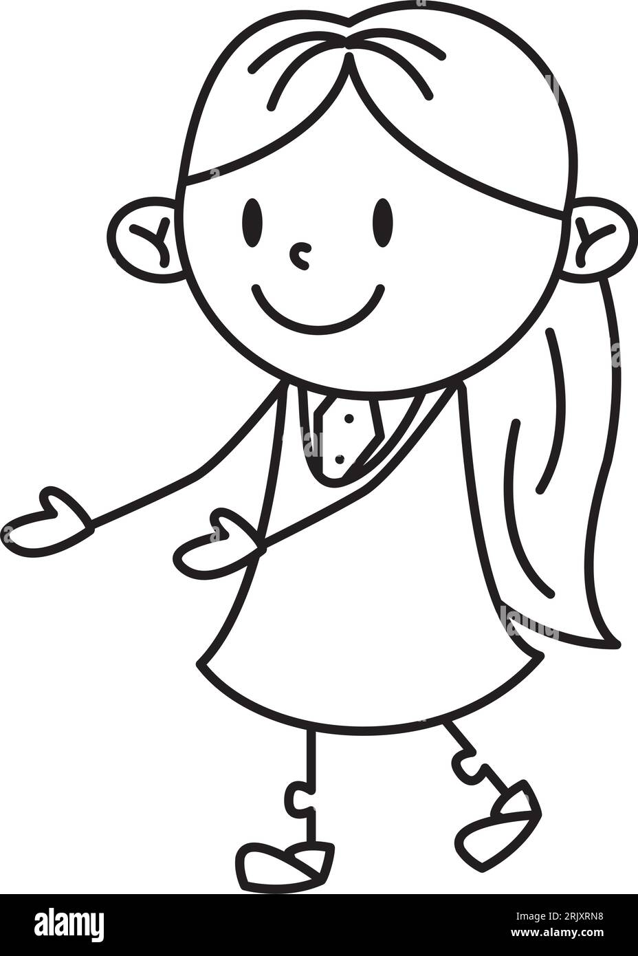 happy girl illustration Stock Vector Image & Art - Alamy