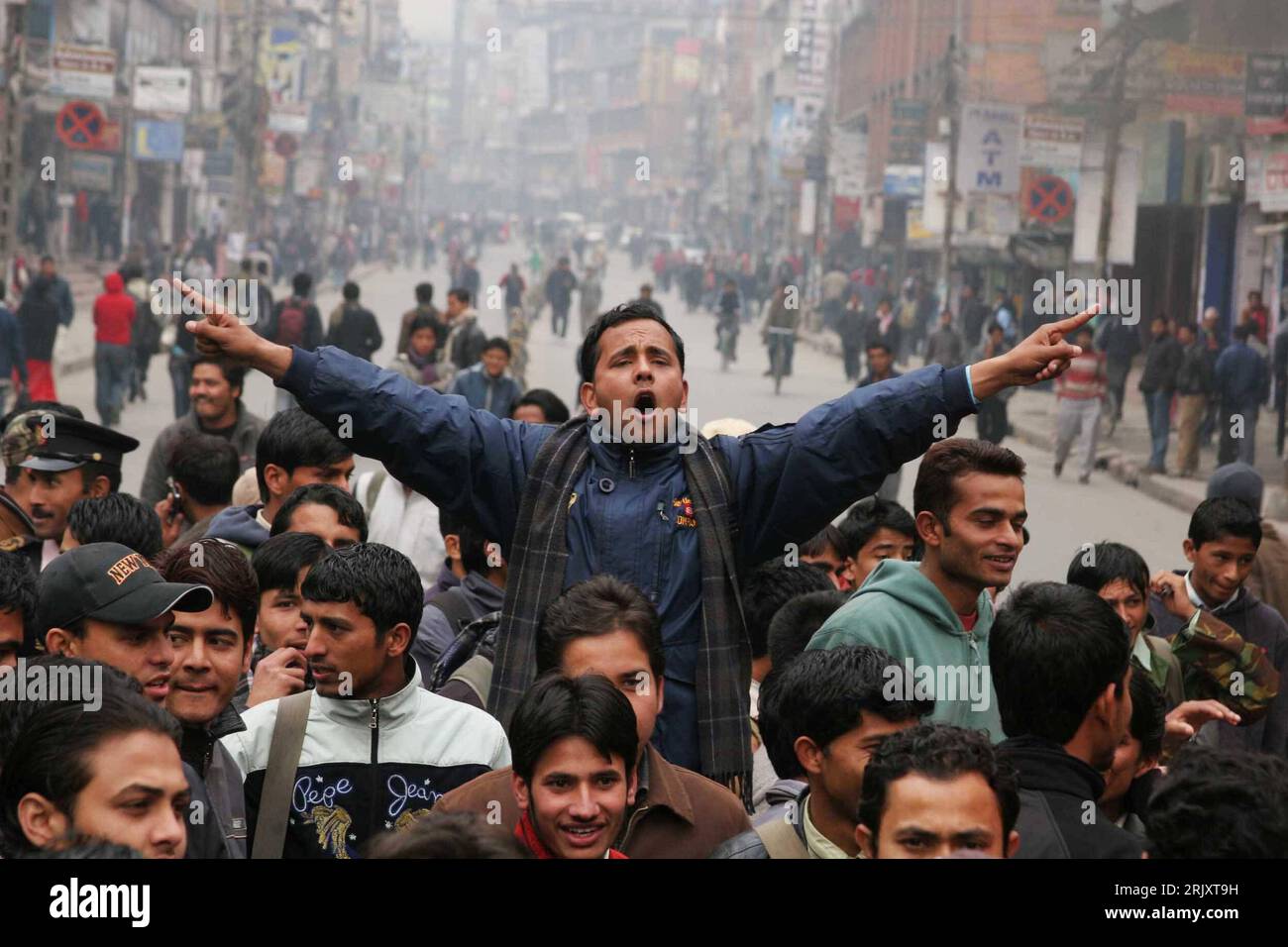 Kathmandu protest 2008 hi-res stock photography and images - Alamy