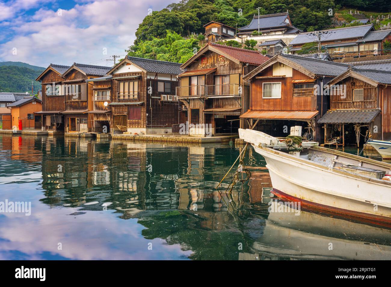 Kyoto, Japan with Funaya boathouses on Ine Bay Stock Photo - Alamy