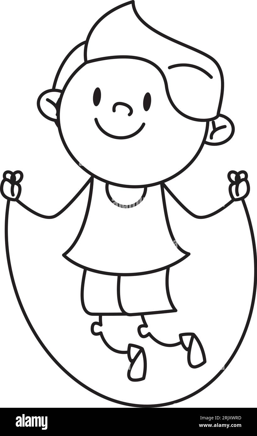 boy jumping the rope Stock Vector Image & Art - Alamy