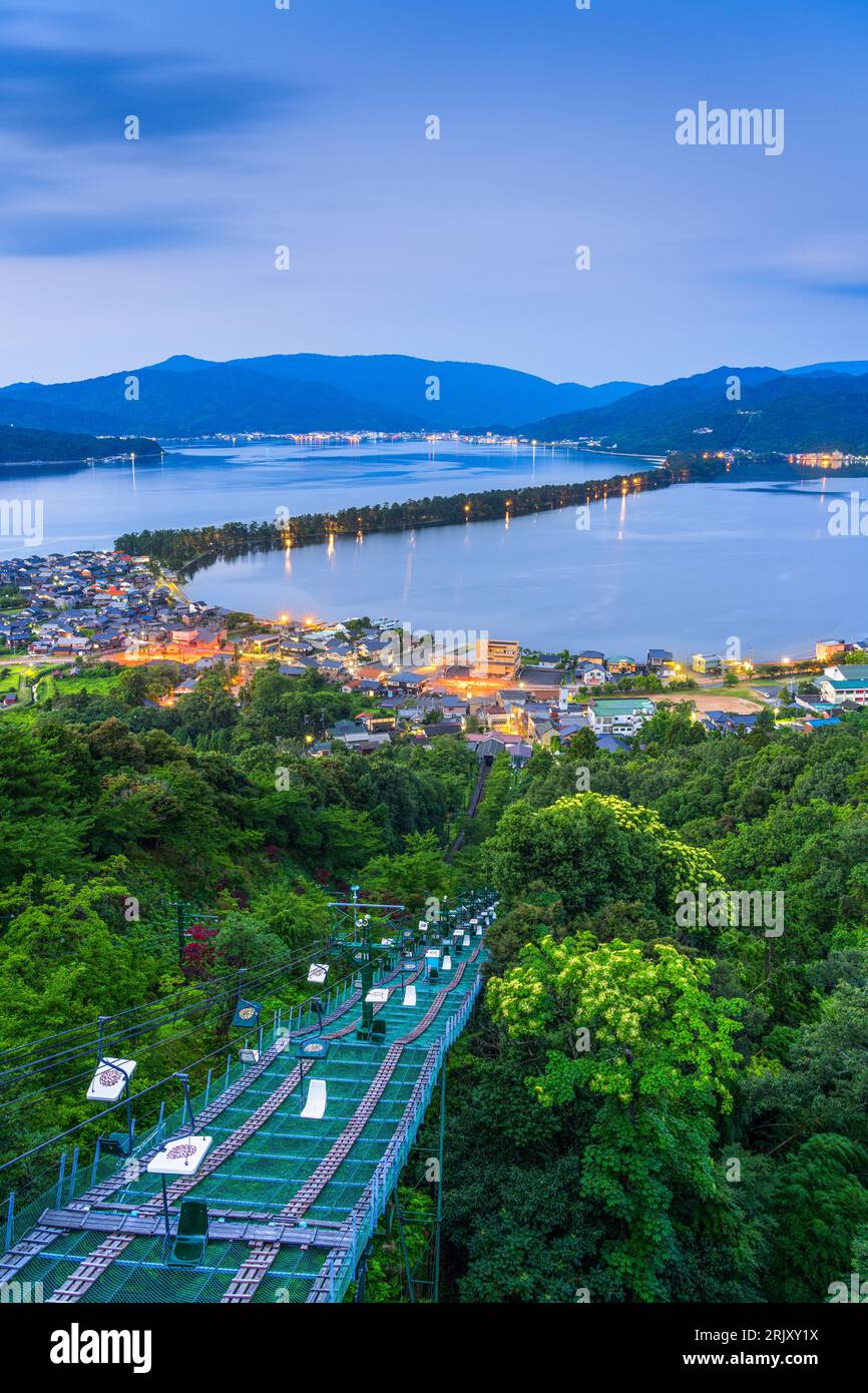 Amanohashidate, Kyoto, Japan overlooking the sandbar Stock Photo - Alamy