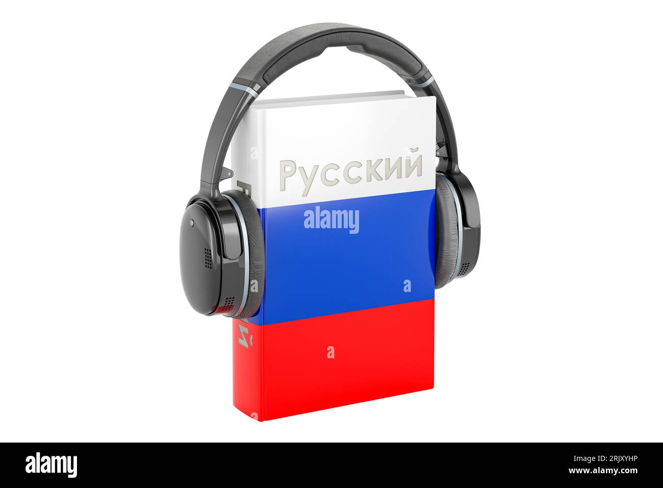 Russian language textbook with headphones. Learn Russian language ...