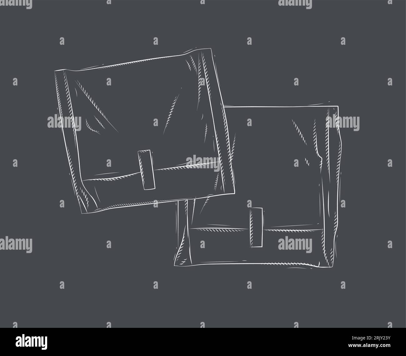 Women packed sanitary pads composition drawing on black background ...