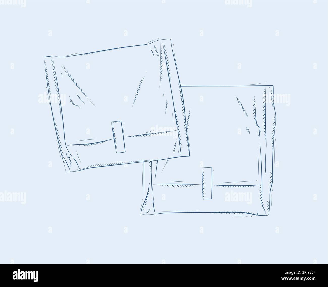 Women packed sanitary pads composition drawing on blue background Stock ...