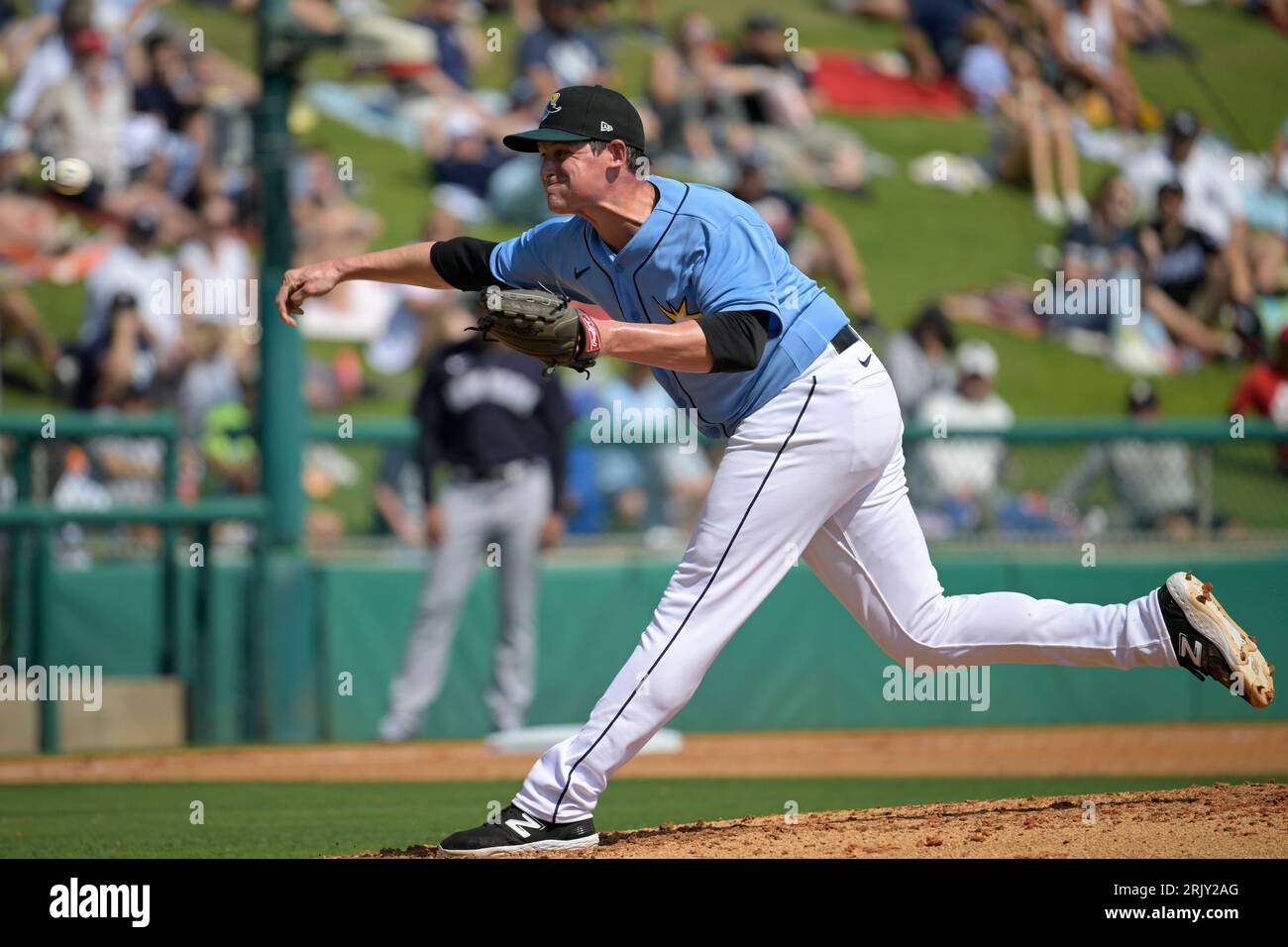 Tampa Bay Rays pitcher Kyle Crick throws during the fourth inning of a ...