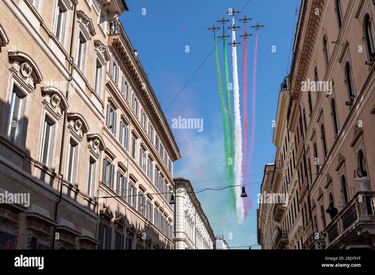 Rome Italy. 02 June 2023. The famous Italian National Acrobatic Patrol ...