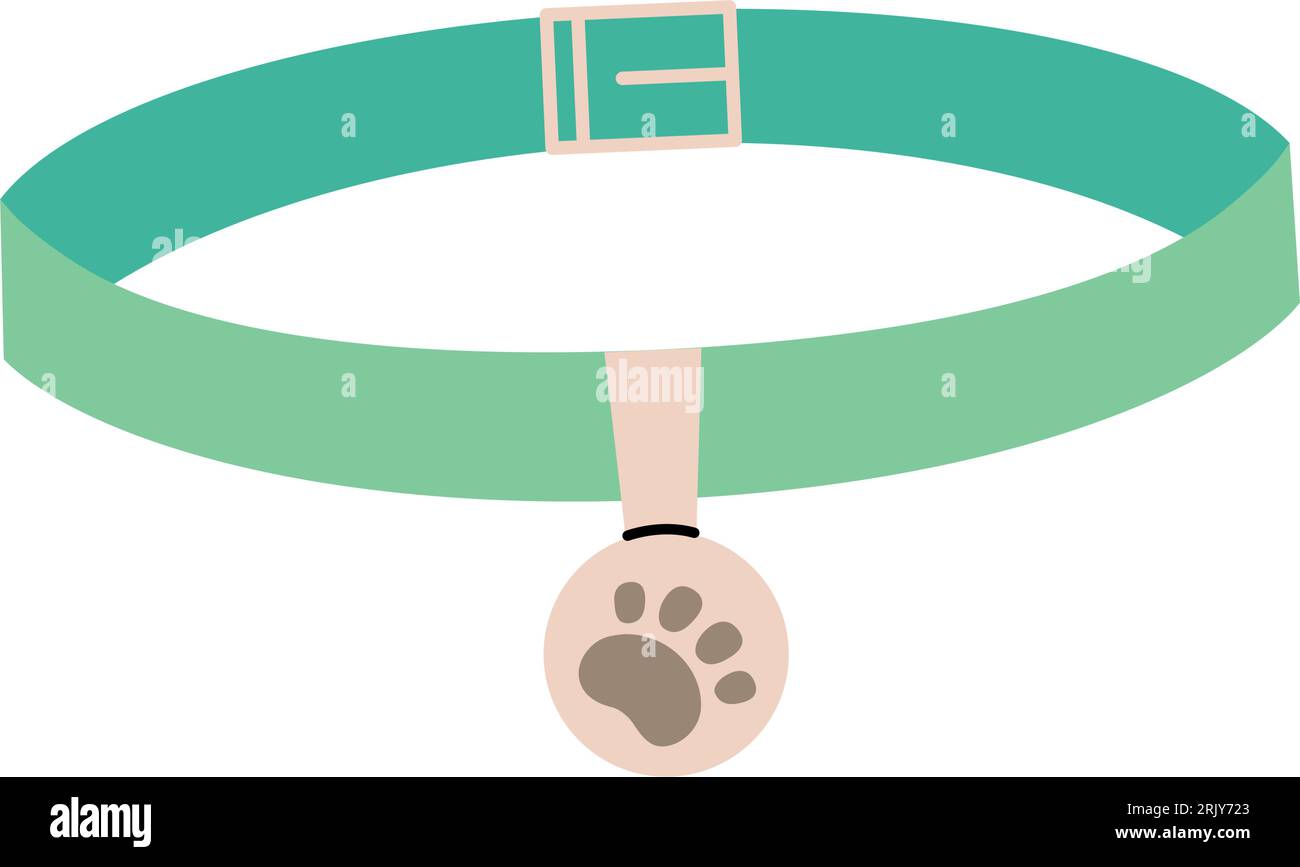 Animal collar, necklace. Animals accessories, pet toy supplies. Vector ...