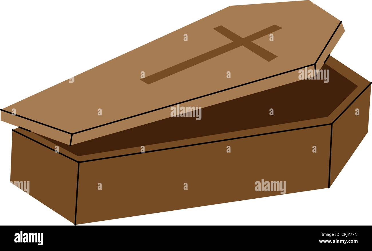 Vampire coffin. October creepy holiday, Halloween party. Vector ...