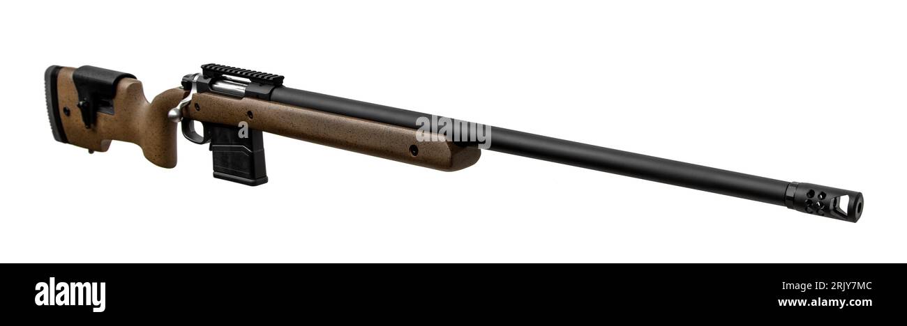 Modern bolt carbine isolated on white background. Weapons for sports ...