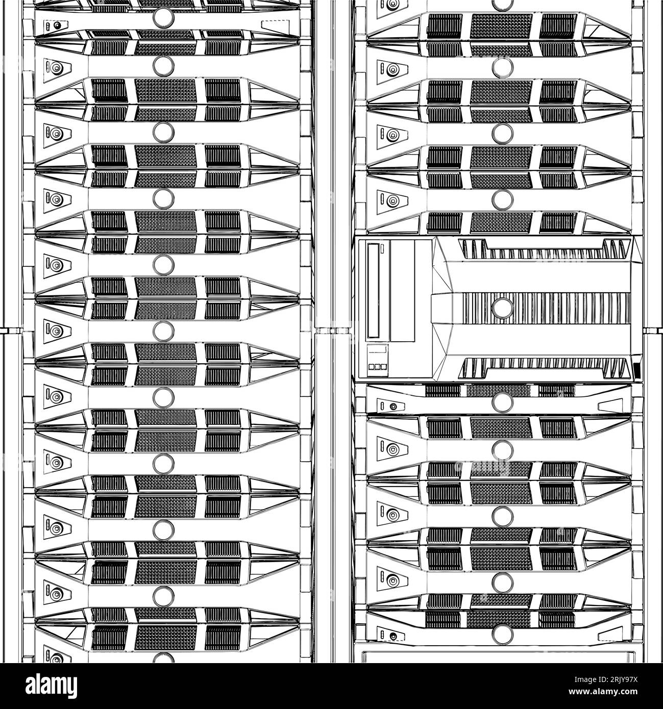 Server Rack Vector Isolated On A White Background A Vector Illustration Of A Server Rack Stock