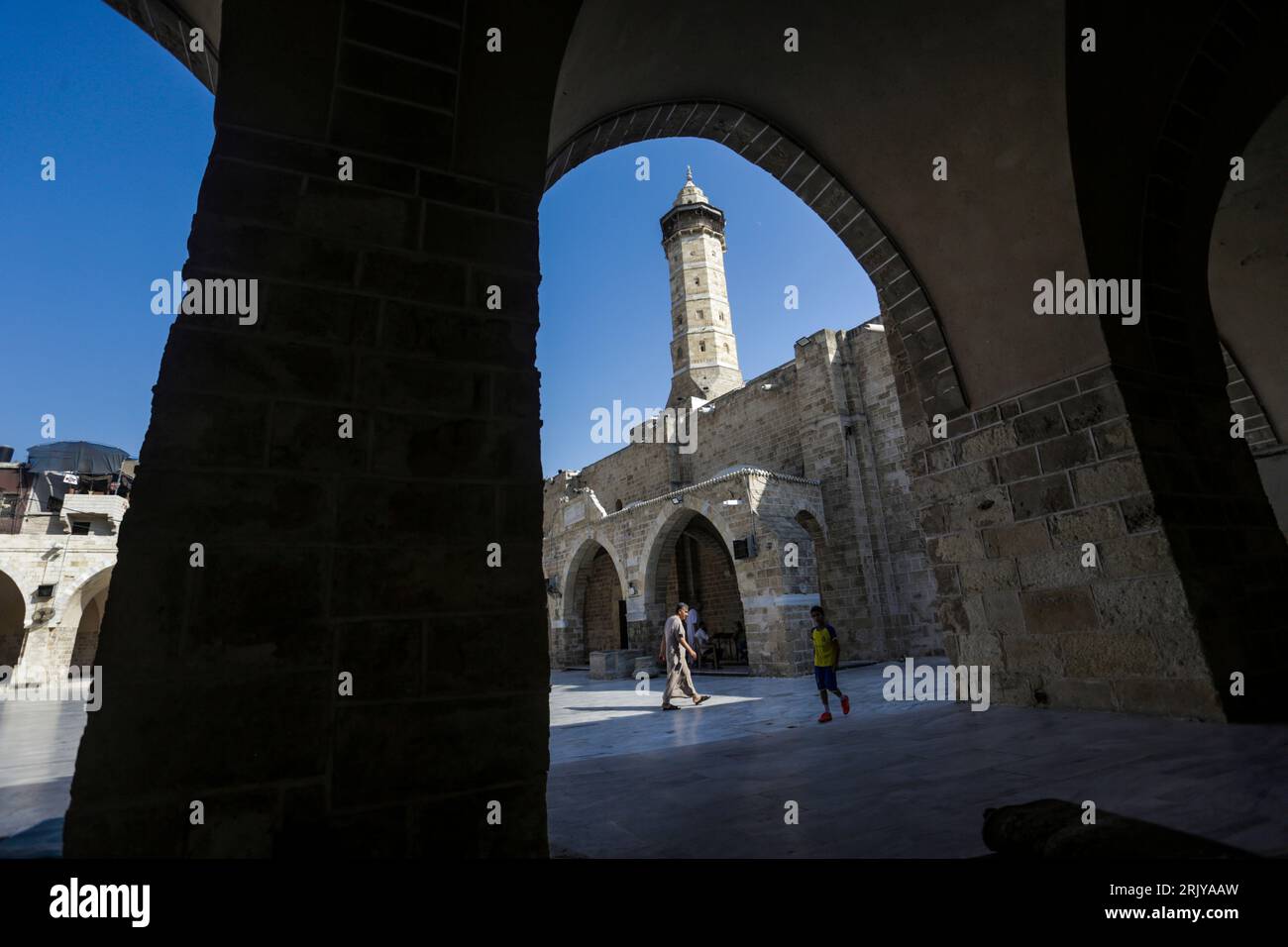 Palestinians at the Omari Mosque, one of the oldest archaeological ...