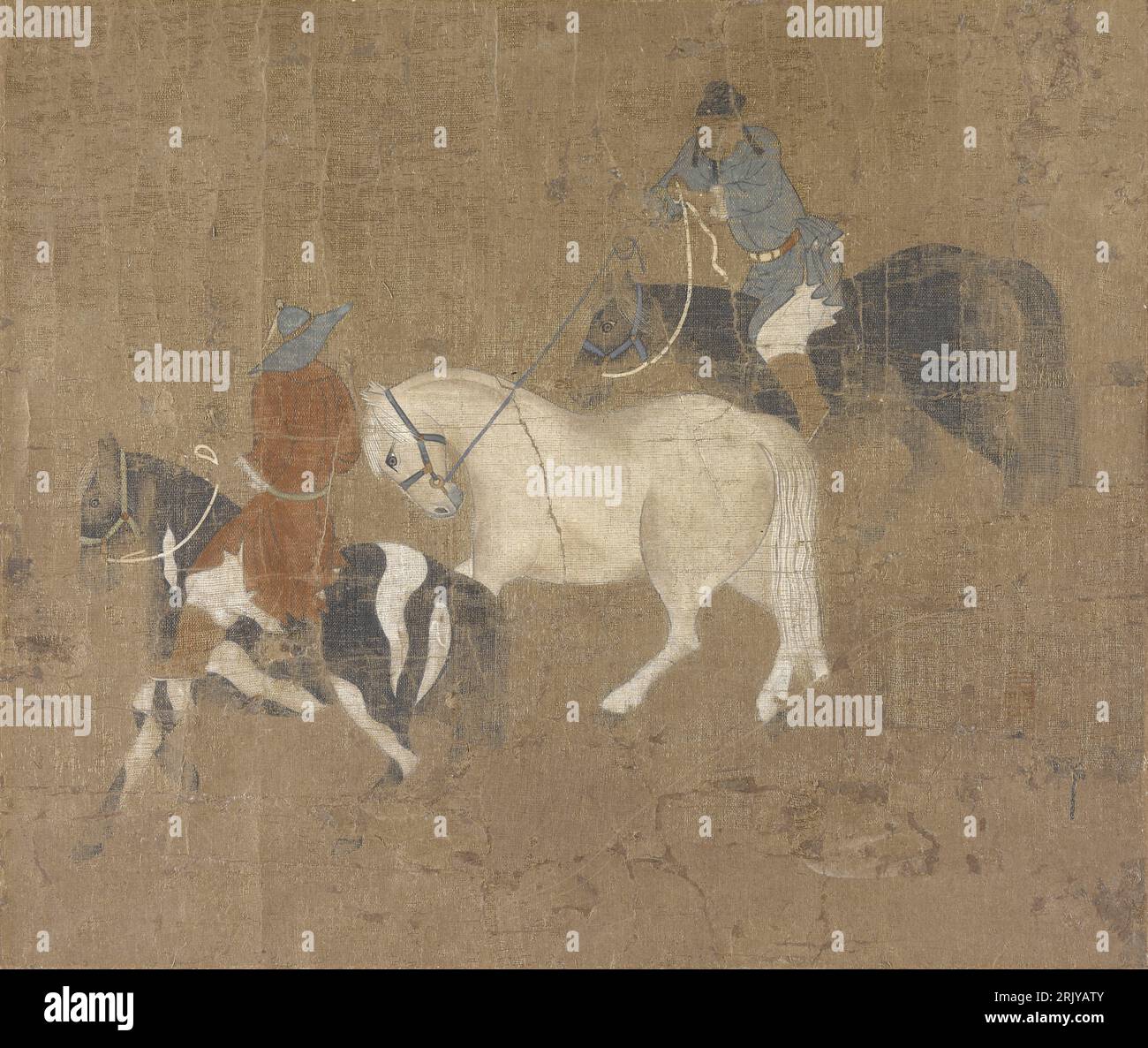 Riders Leading a White Horse by Zhao Mengfu Stock Photo - Alamy