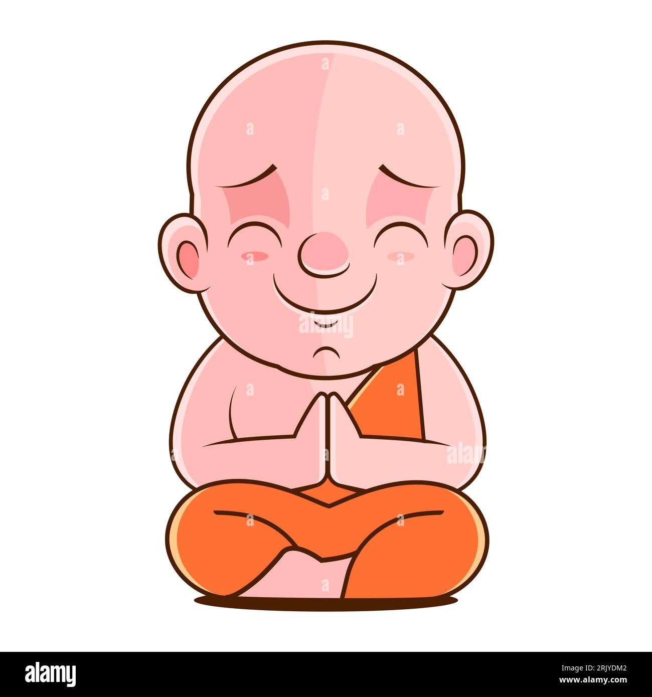 Buddhist monks cartoon character hand draw art illustration Stock ...