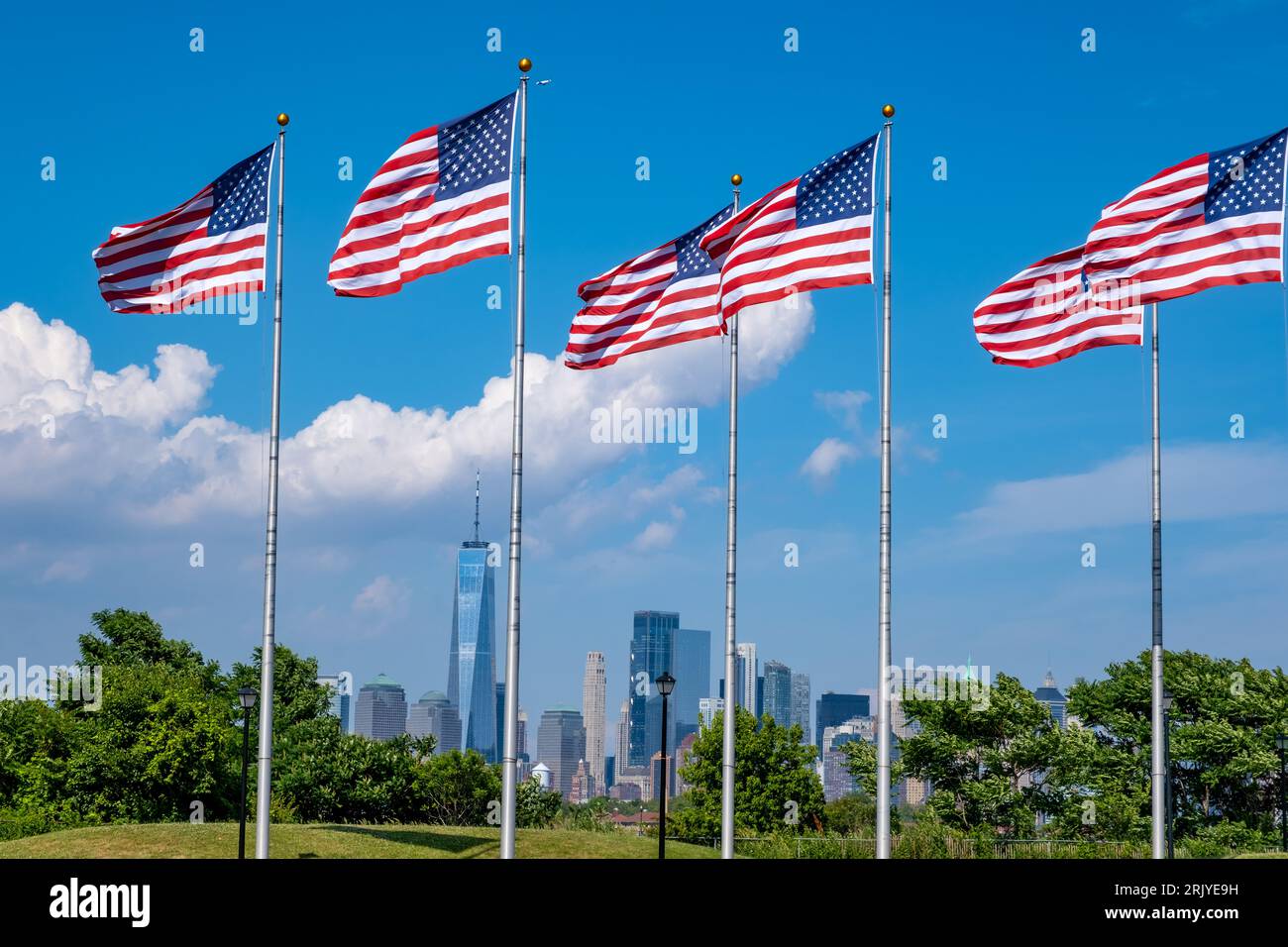 13 Colonies American Flag On Pole