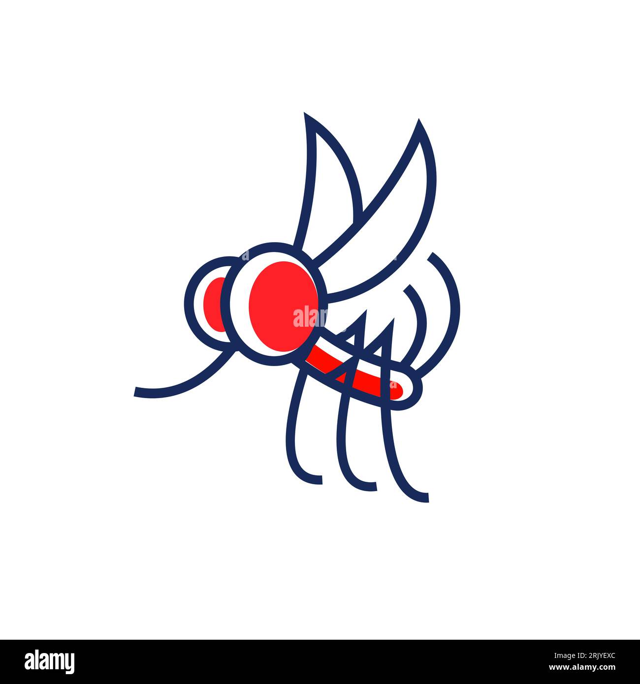 Vector sketch hand drawn mosquito silhouette, line art with black lines ...