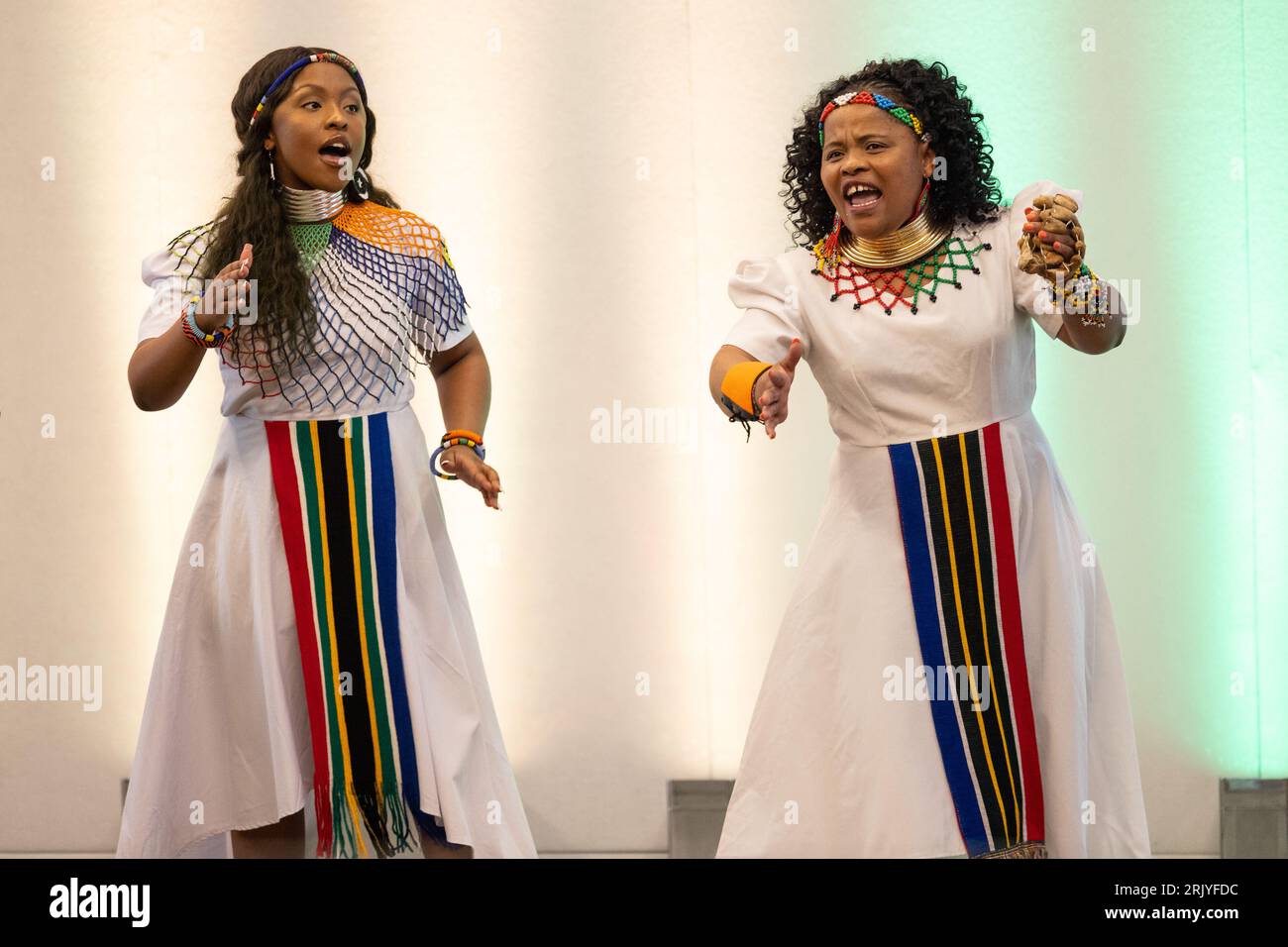 London, UK. 23rd Aug, 2023. Prudence and Asanda Jezile perform at the ...