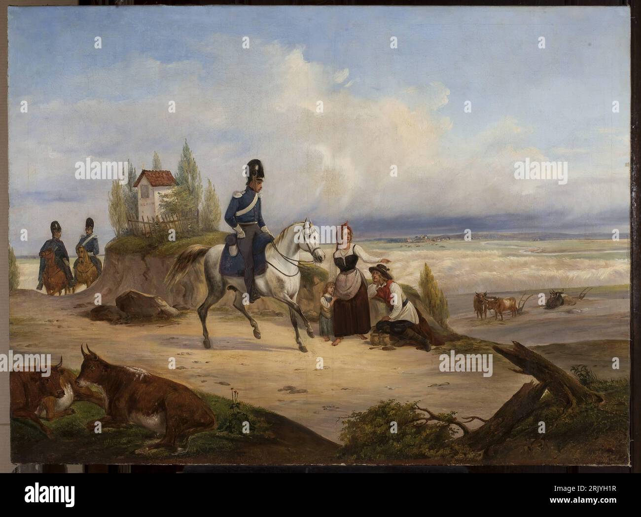 Military patrol and peasants by January Suchodolski Stock Photo - Alamy