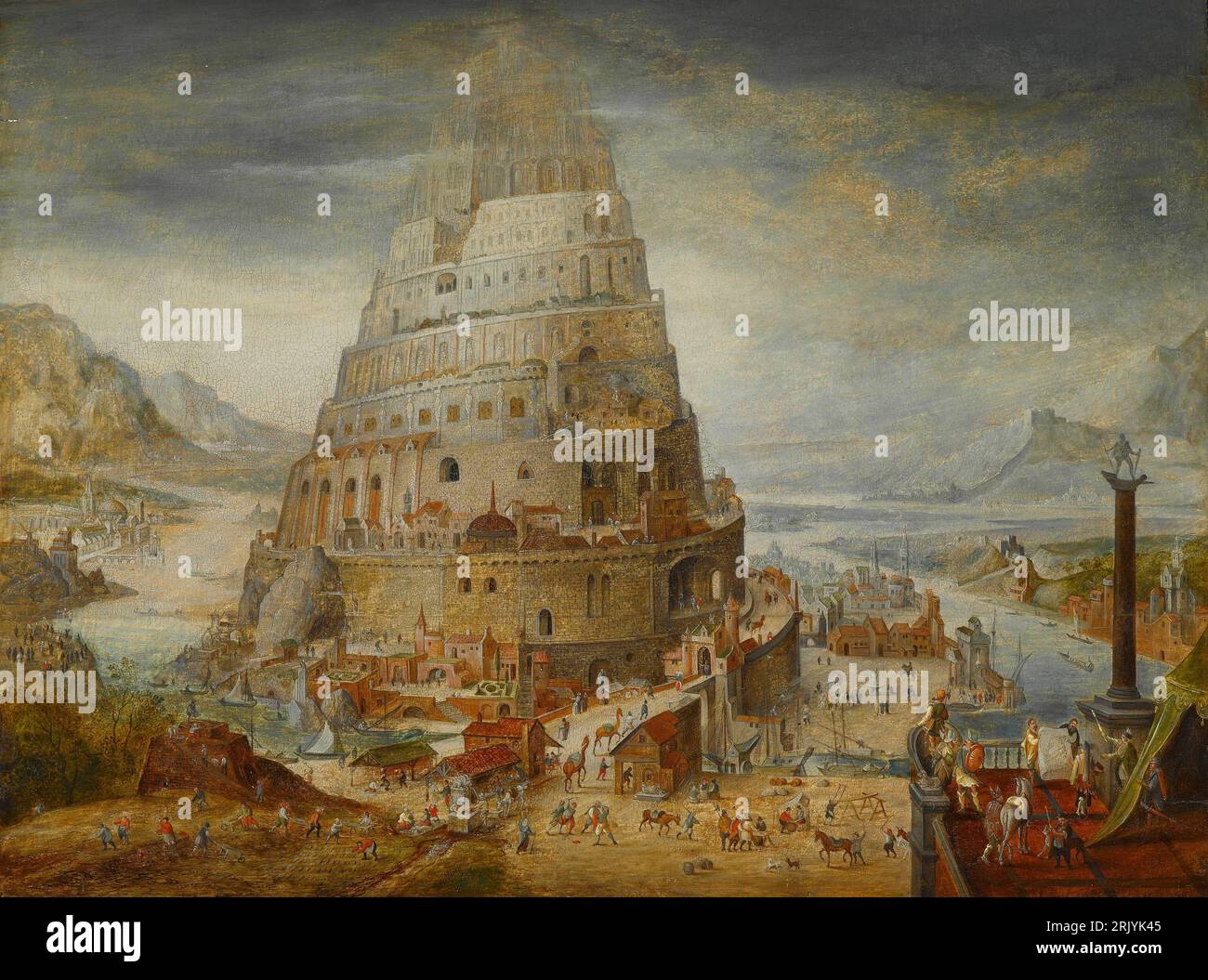 The Tower of Babel Unknown date by Abel Grimmer Stock Photo - Alamy
