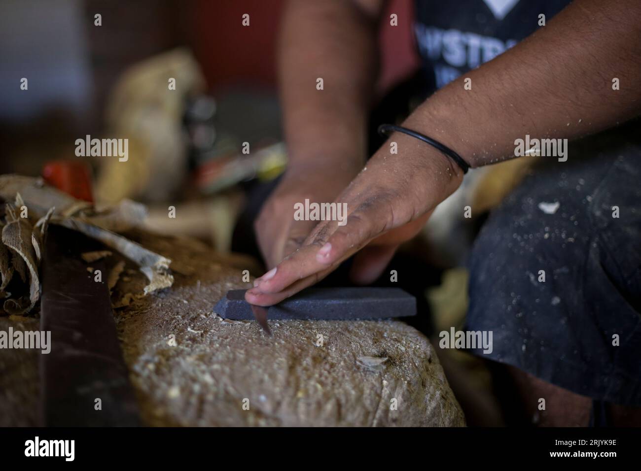 San Francisco Ozomatlan, Guerrero, Mexico. 23rd Aug, 2023. The hands of ...