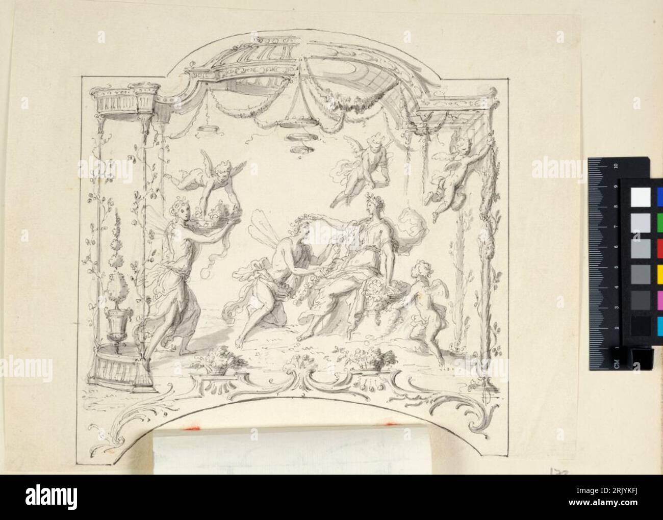 Draft for a Wall Panel with a Mythological Figural Scene within a Light ...