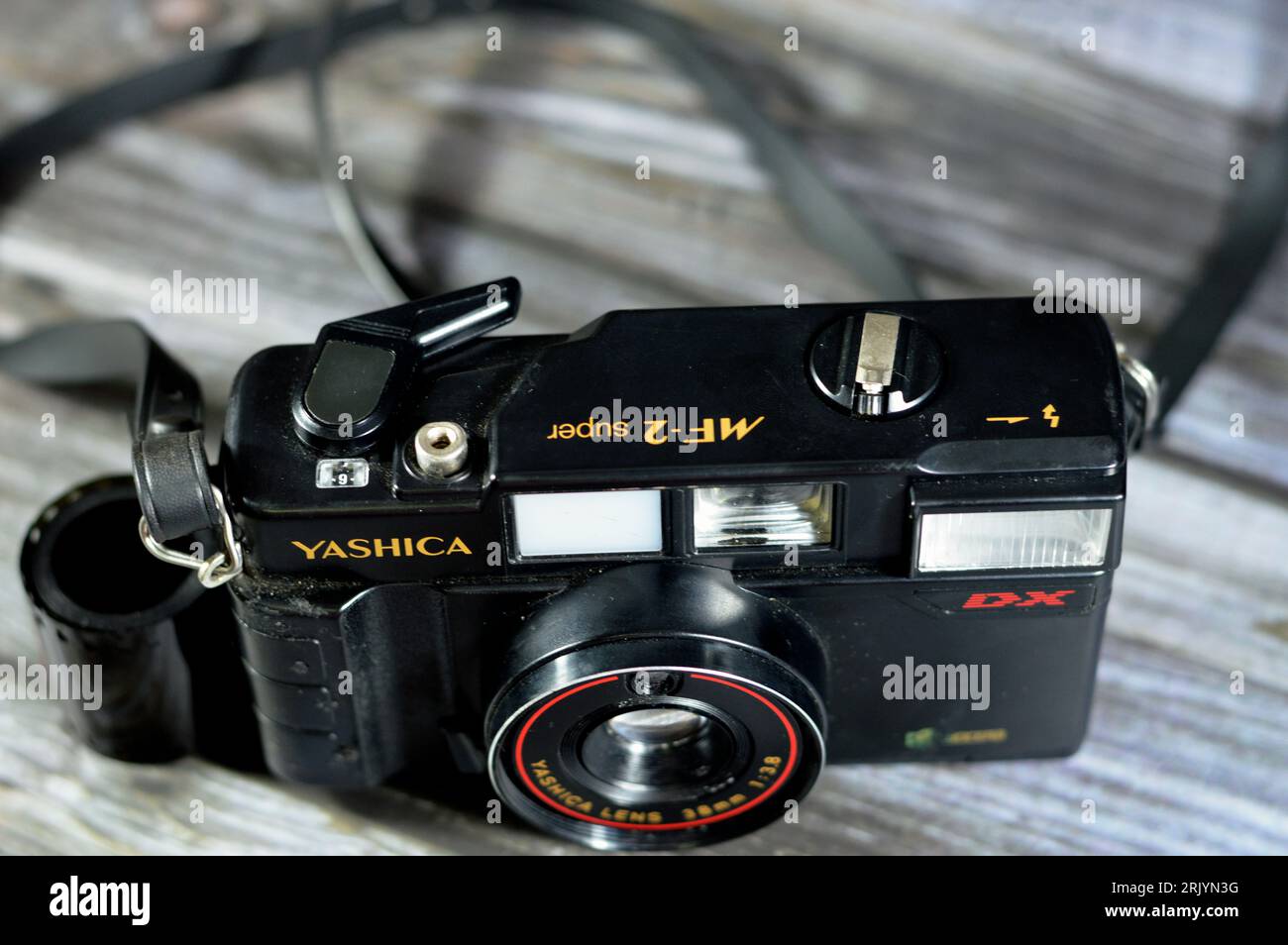 Giza, Egypt, August 12 2023: Yashica MF 2 Super reusable film camera for 35mm film, build in ...