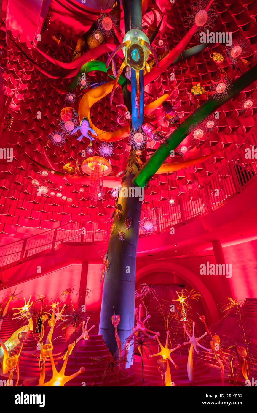japan, osaka - dec 04 2022: Inside of the Japanese Tower of the Sun or ...