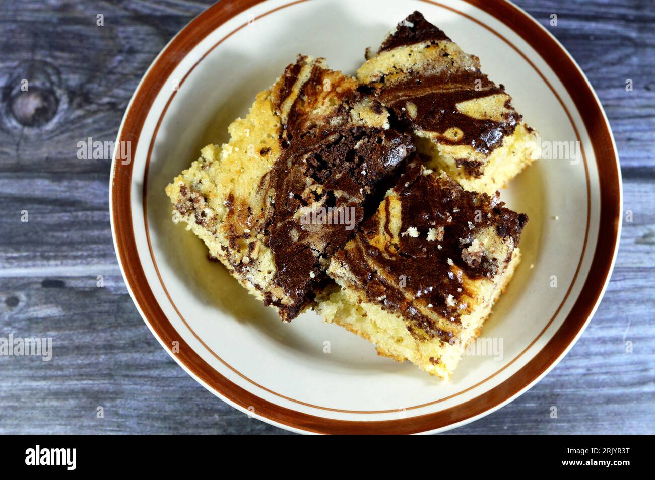 Tiger marbled sponge cake, components of flour, butter, oil, vanilla ...