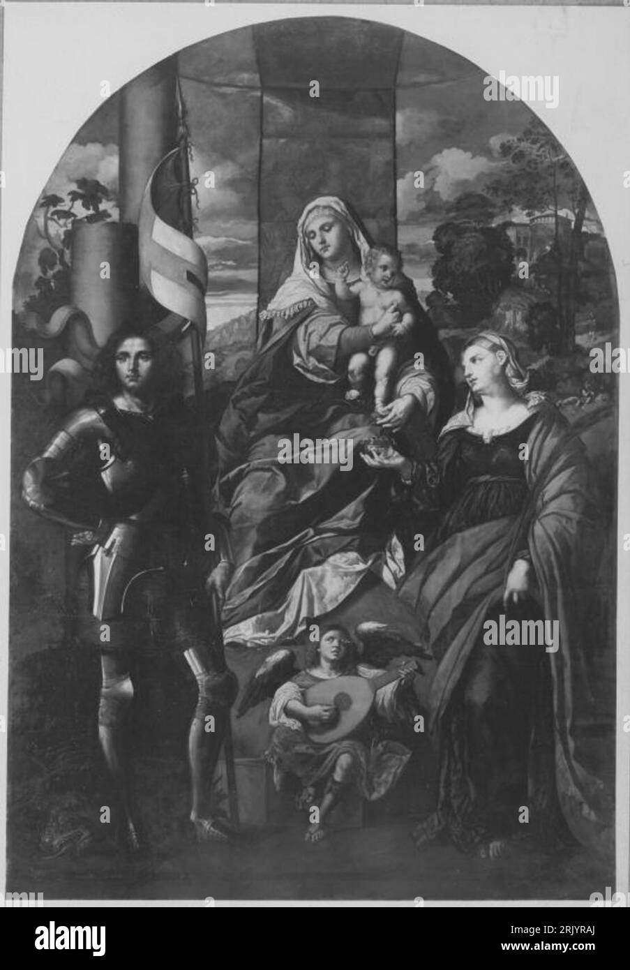 Madonna mit Heiligen (nach Palma Vecchio) by August Wolf Stock Photo ...