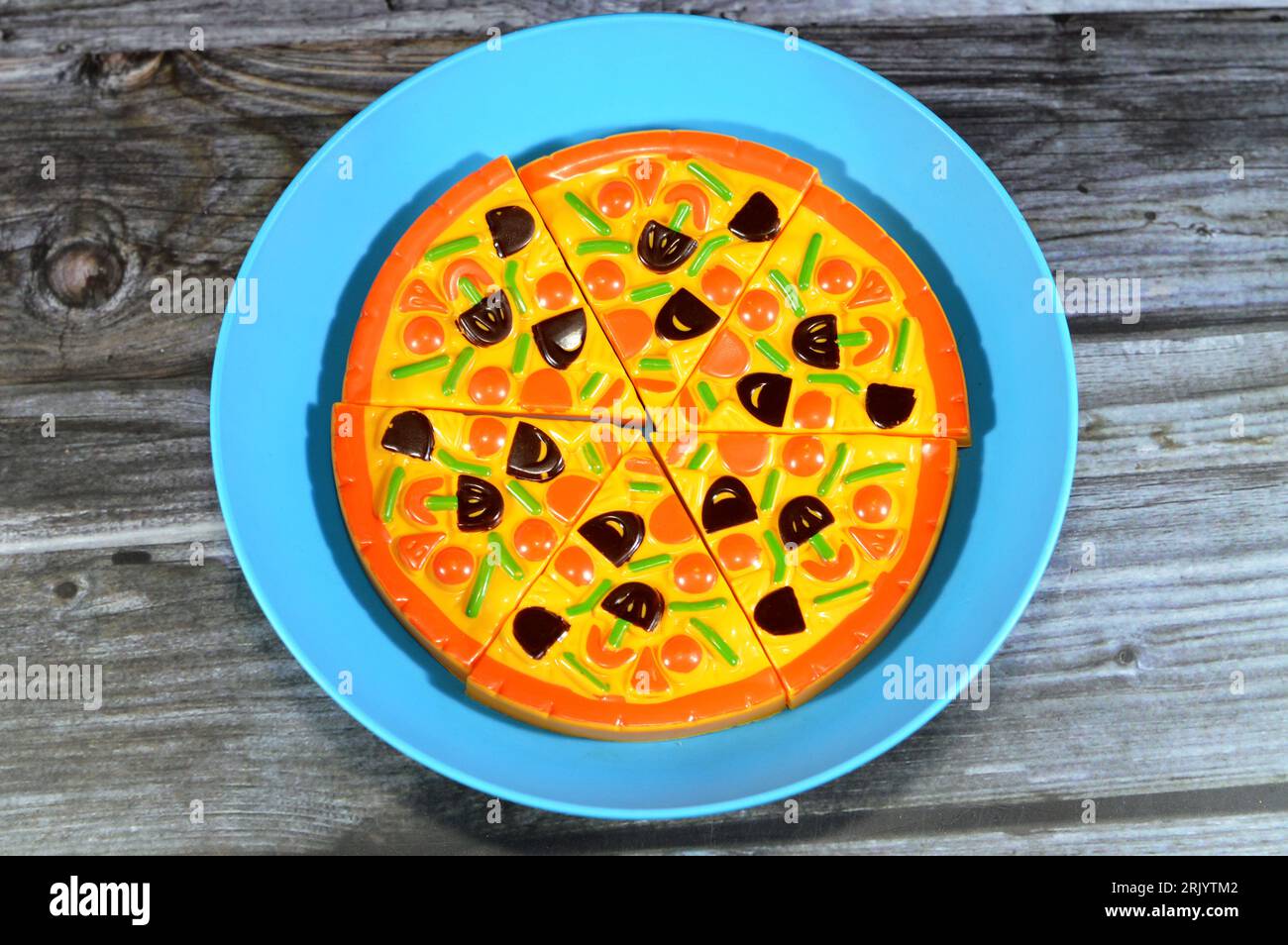 set of pizza toy for kids, slices of unreal pizza for playing games for ...