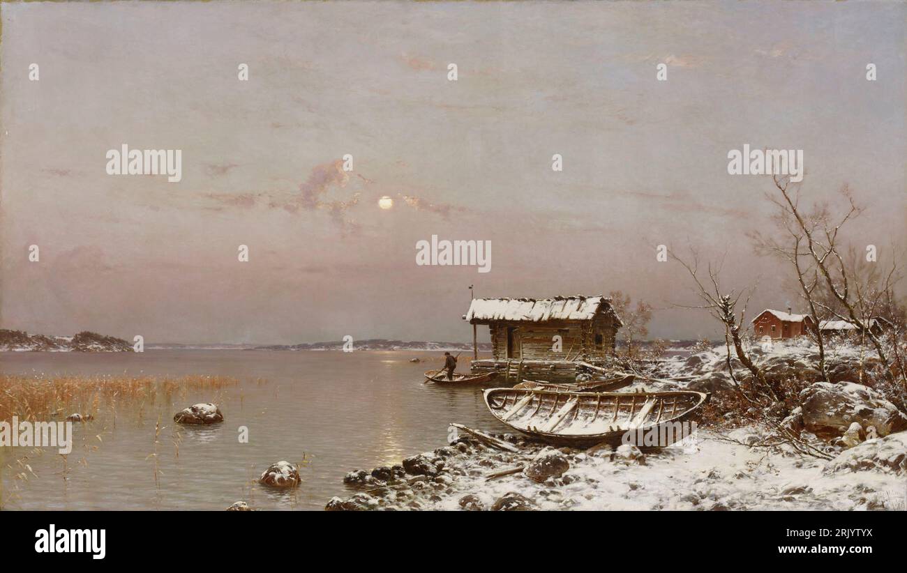 November Evening 1889 by Hjalmar Munsterhjelm Stock Photo - Alamy