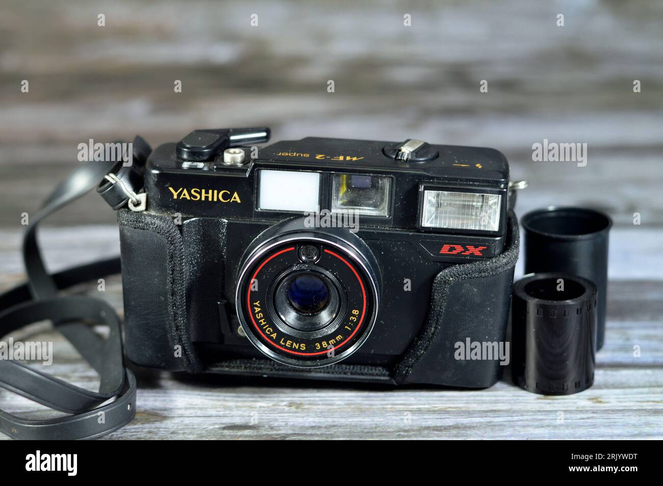 Giza, Egypt, August 12 2023: Yashica MF 2 Super reusable film camera for 35mm film, build in ...