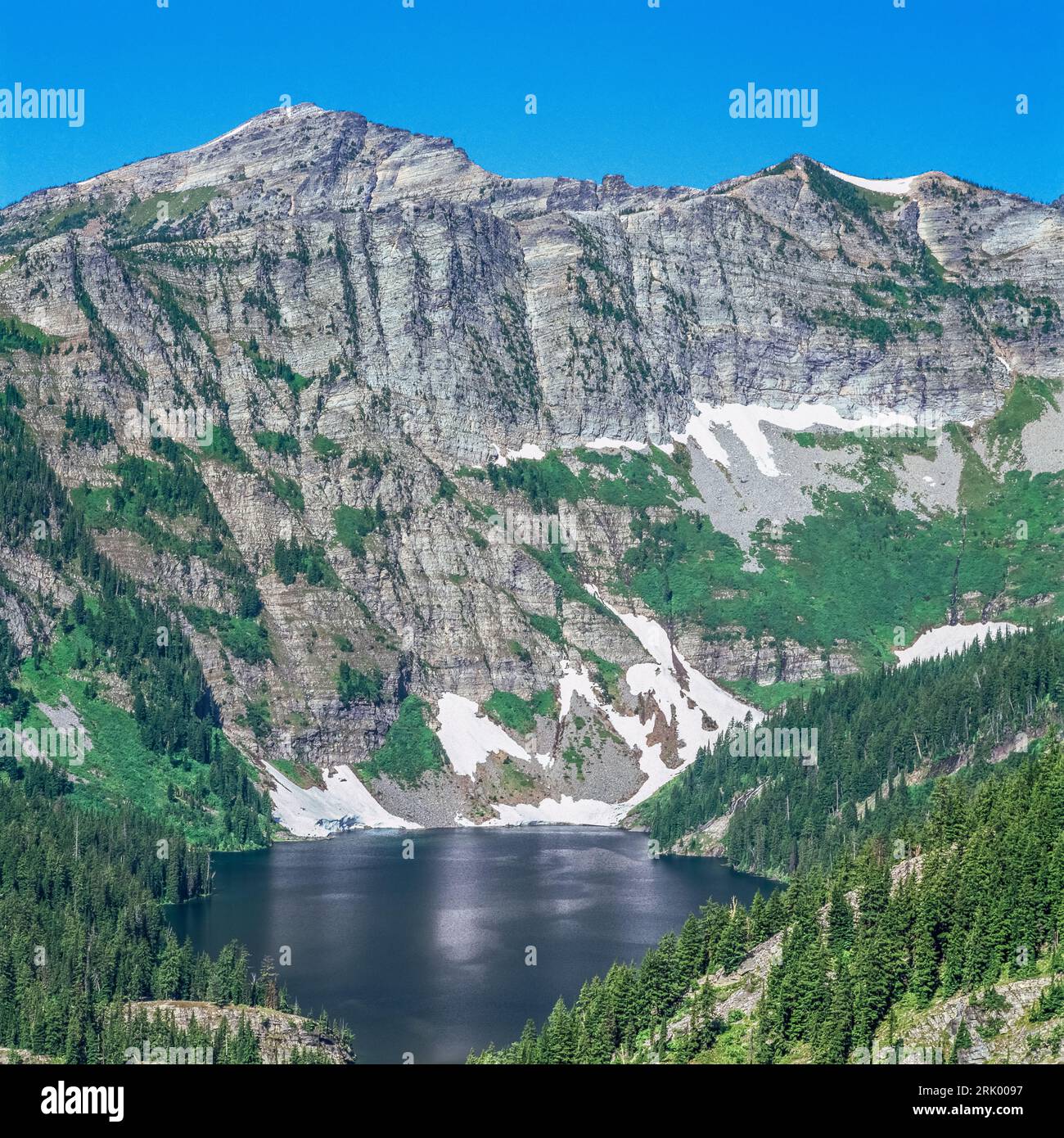 wanless lake below engle peak in the cabinet mountains wilderness near ...