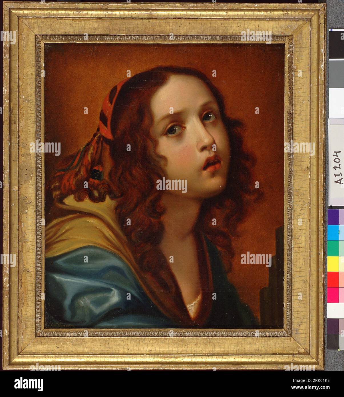 Kvinnligt huvud, kopia efter Carlo Dolci 1861 by Karl Jansson Stock ...