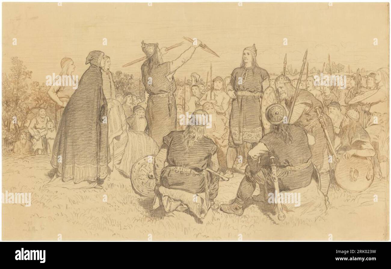 Illustration. Scene from the Thing, The Saga of Ragnar Lothbrok and his ...