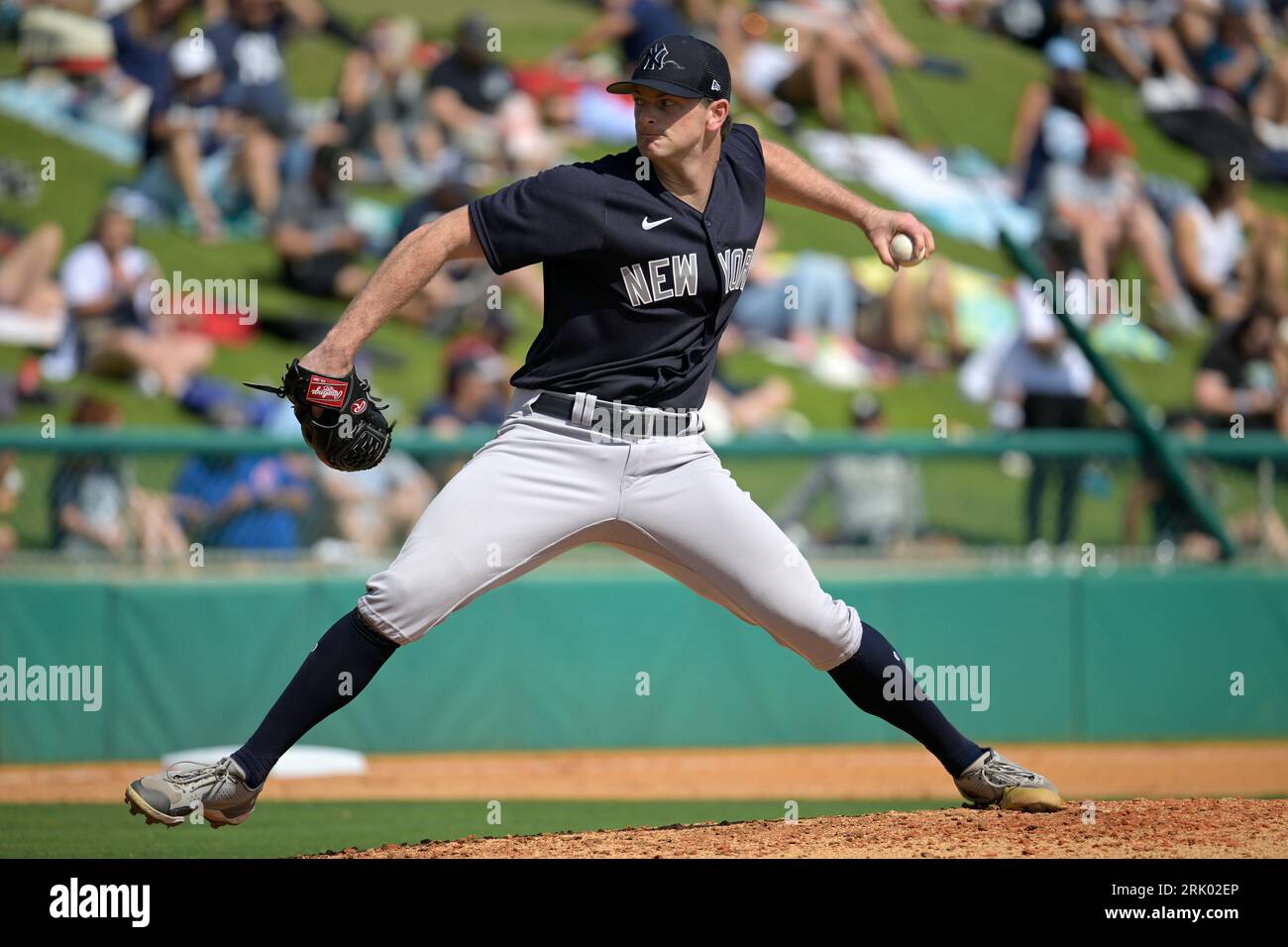 New York Yankees pitcher Matt Krook throws during the fourth inning of ...