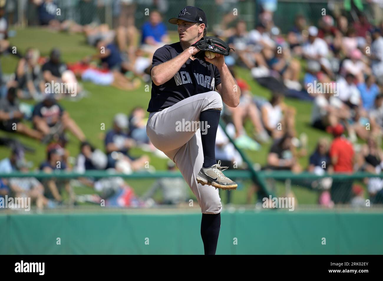 New York Yankees pitcher Matt Krook throws during the fourth inning of ...