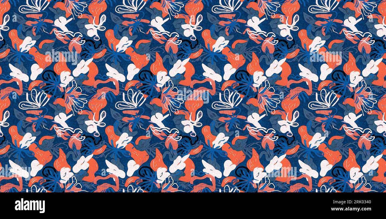 Fun modern coastal pattern clash fabric border print for summer beach ...