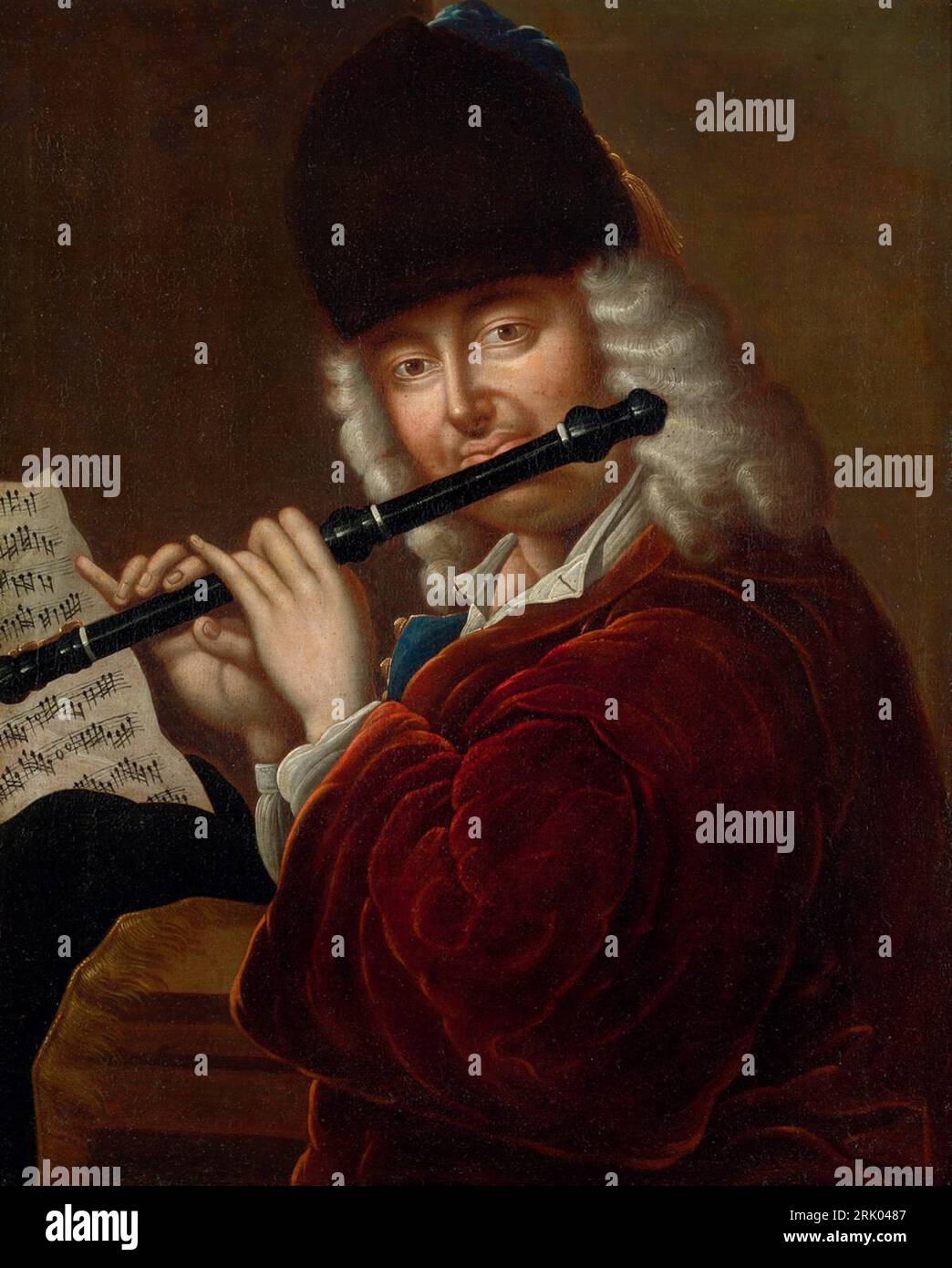 Portrait of a Flautist circa 1710 by Jan Kupecký Stock Photo - Alamy