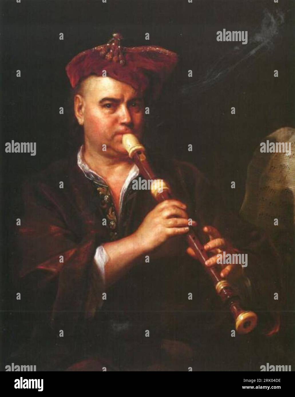 Man Playing on the Flute circa 1720 by Jan Kupecký Stock Photo - Alamy