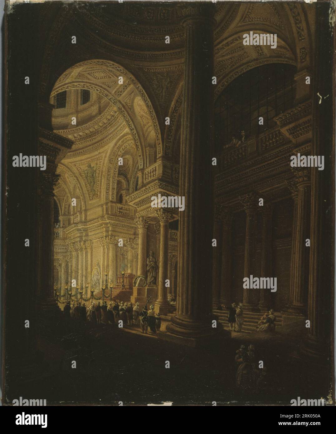 Le sarcophage de Jean-Jacques Rousseau, exposé au Panthéon ; effet de ...