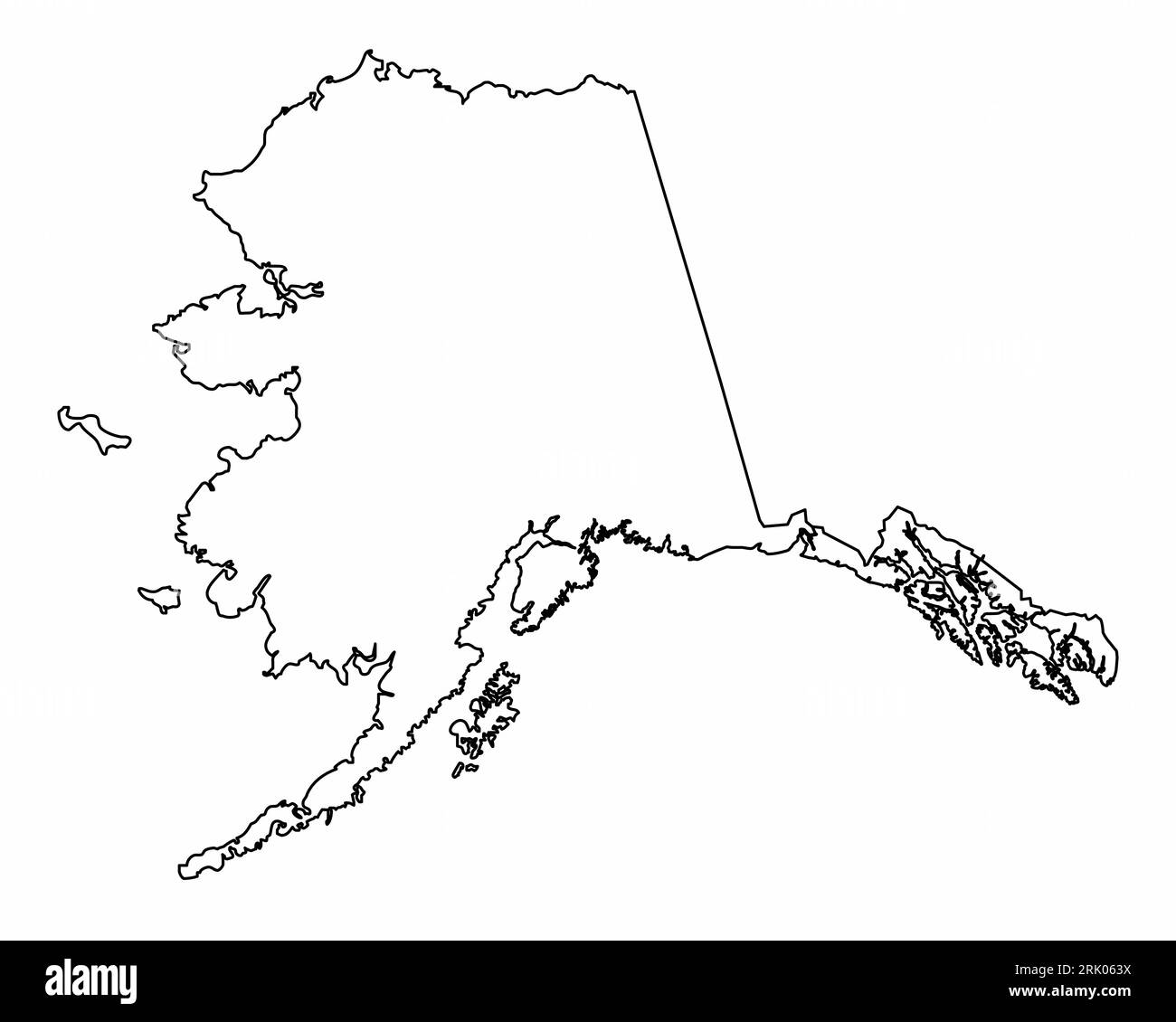 Alaska map outline isolated on white background Stock Vector Image ...