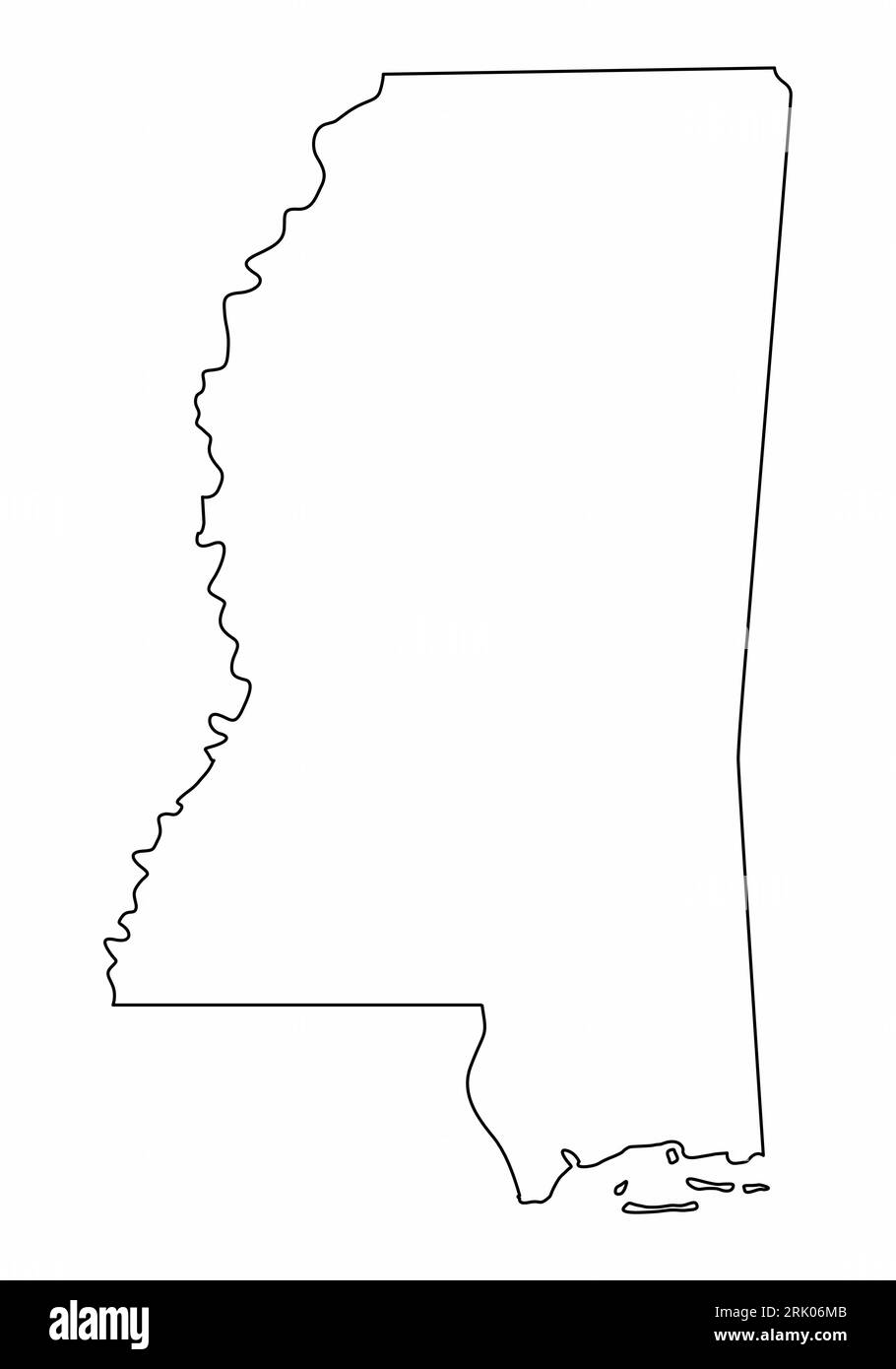 Mississippi map outline isolated on white background Stock Vector Image ...